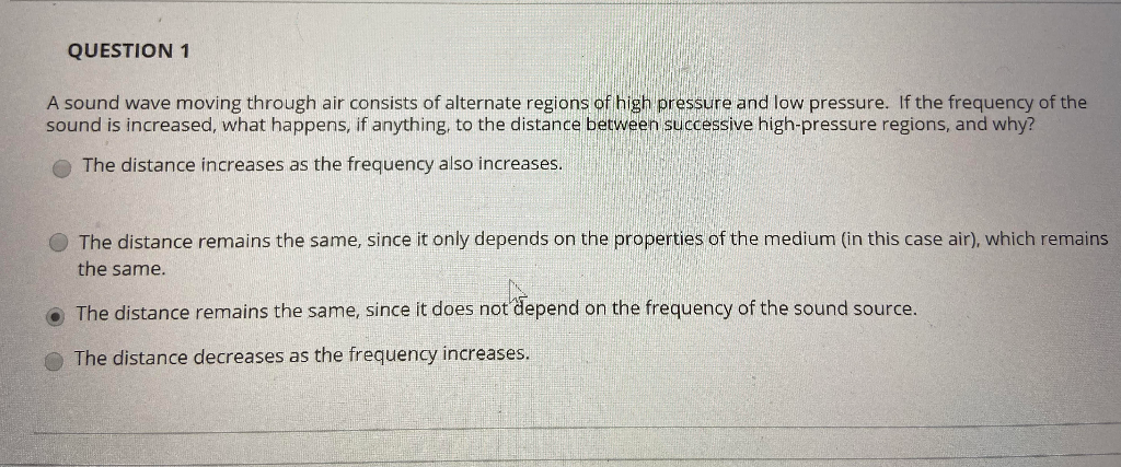 Solved QUESTION 1 A sound wave moving through air consists | Chegg.com