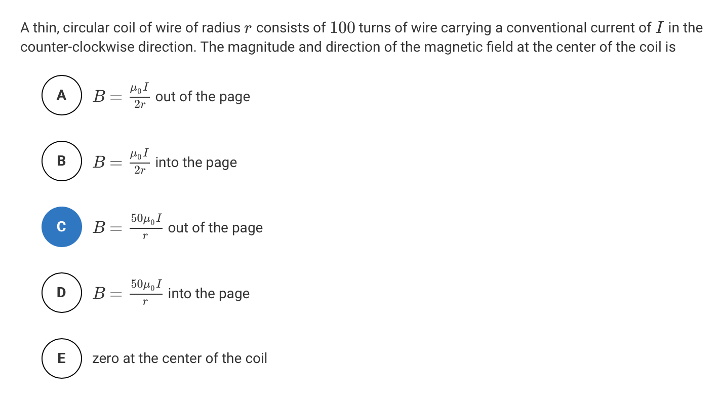 Solved A thin, circular coil of wire of radius r consists of | Chegg.com