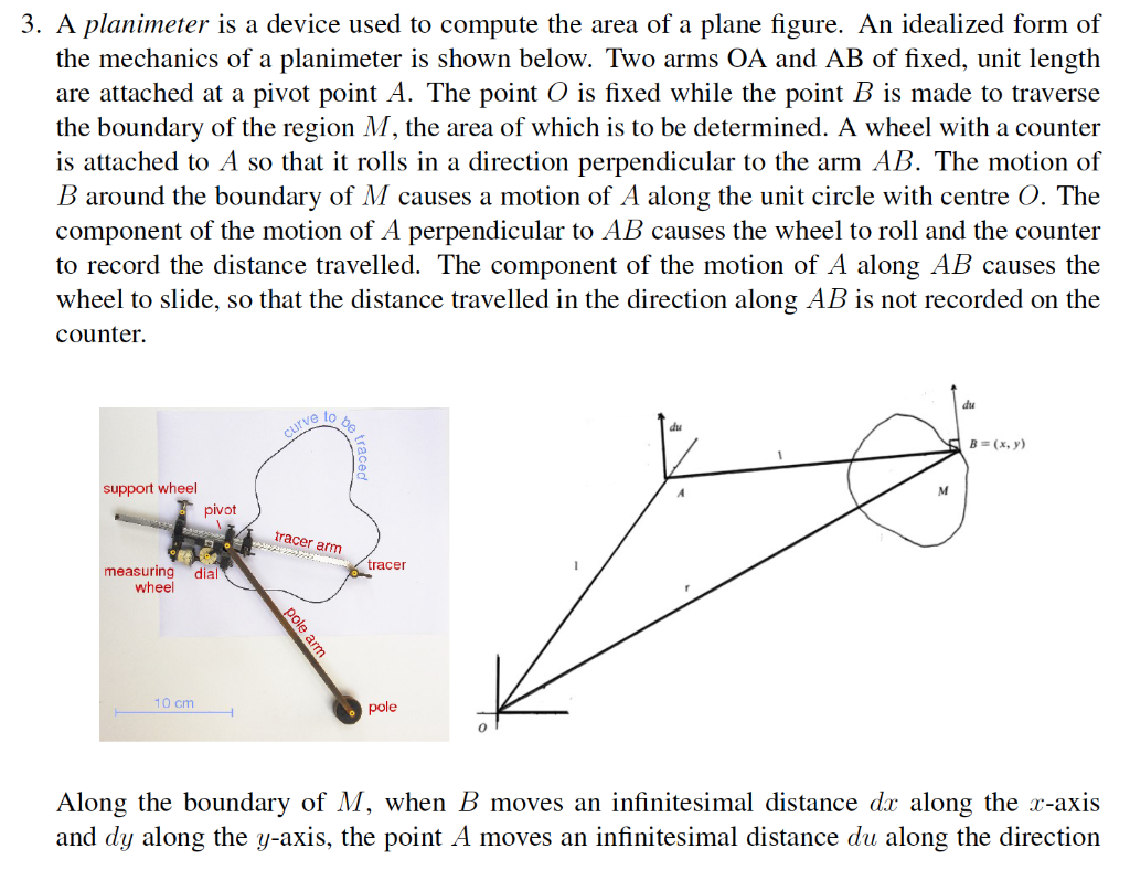 Solved 3. A planimeter is a device used to compute the area | Chegg.com