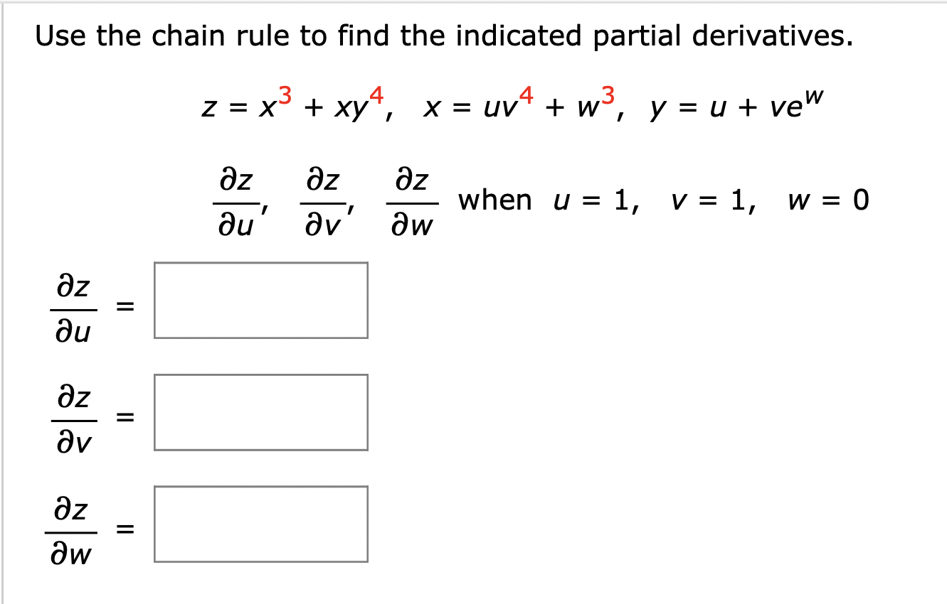 Solved Use the chain rule to find the indicated partial | Chegg.com