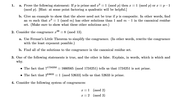 Solved 1. a. Prove the following statement: If p is prime | Chegg.com