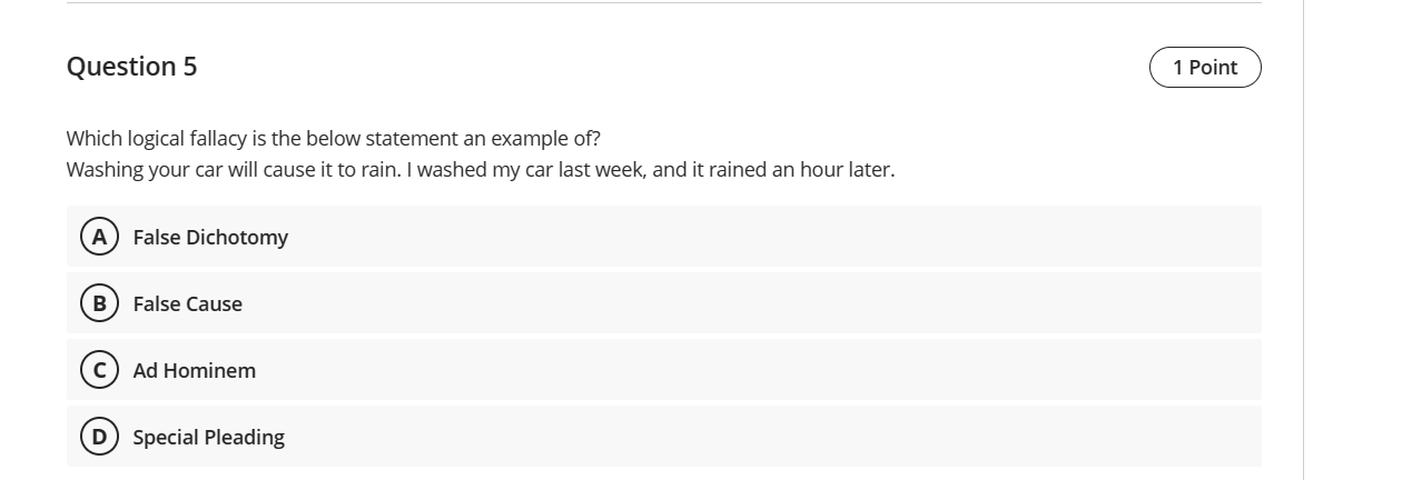 Which logical fallacy is the below statement an | Chegg.com
