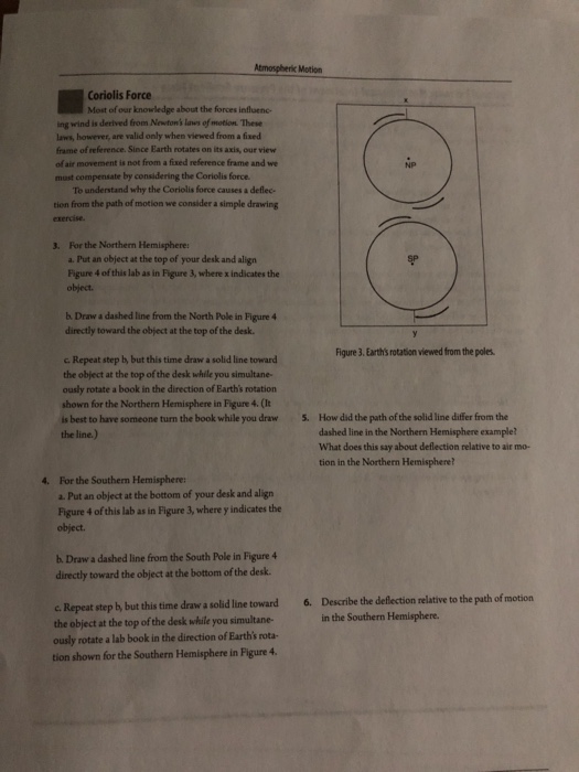312/ SCI 100 Lab-Coriolis Force Exercise The Coriolis | Chegg.com
