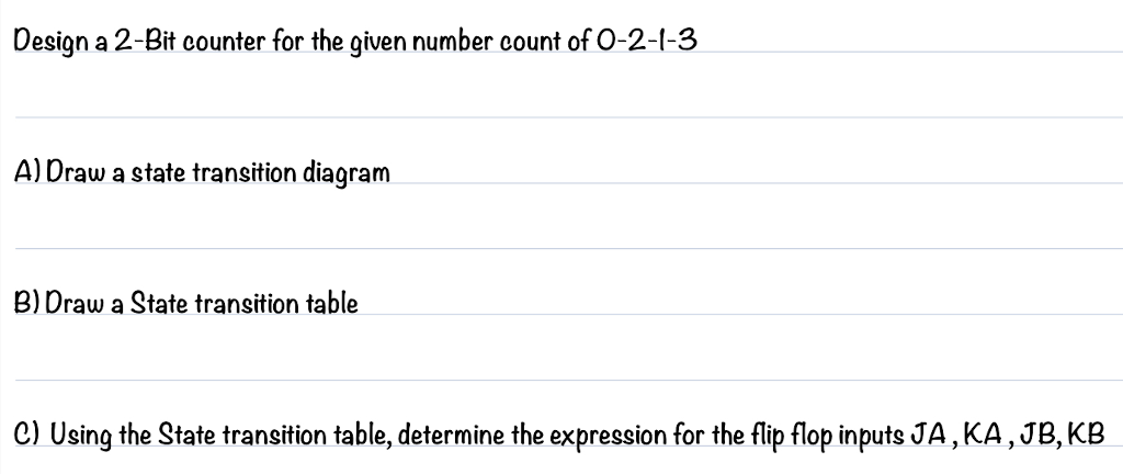 Solved Design a 2-Bit counter for the given number count of | Chegg.com