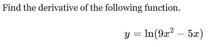 Solved Find the derivative of the following | Chegg.com