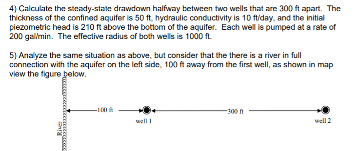 4) Calculate the steady-state drawdown halfway | Chegg.com