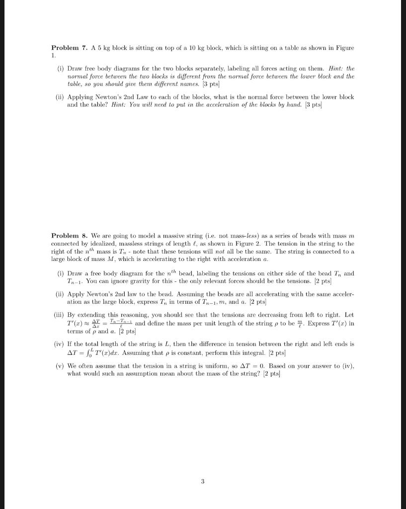 Solved Problem 7. A 5 kg block is sitting on top of a 10 kg | Chegg.com