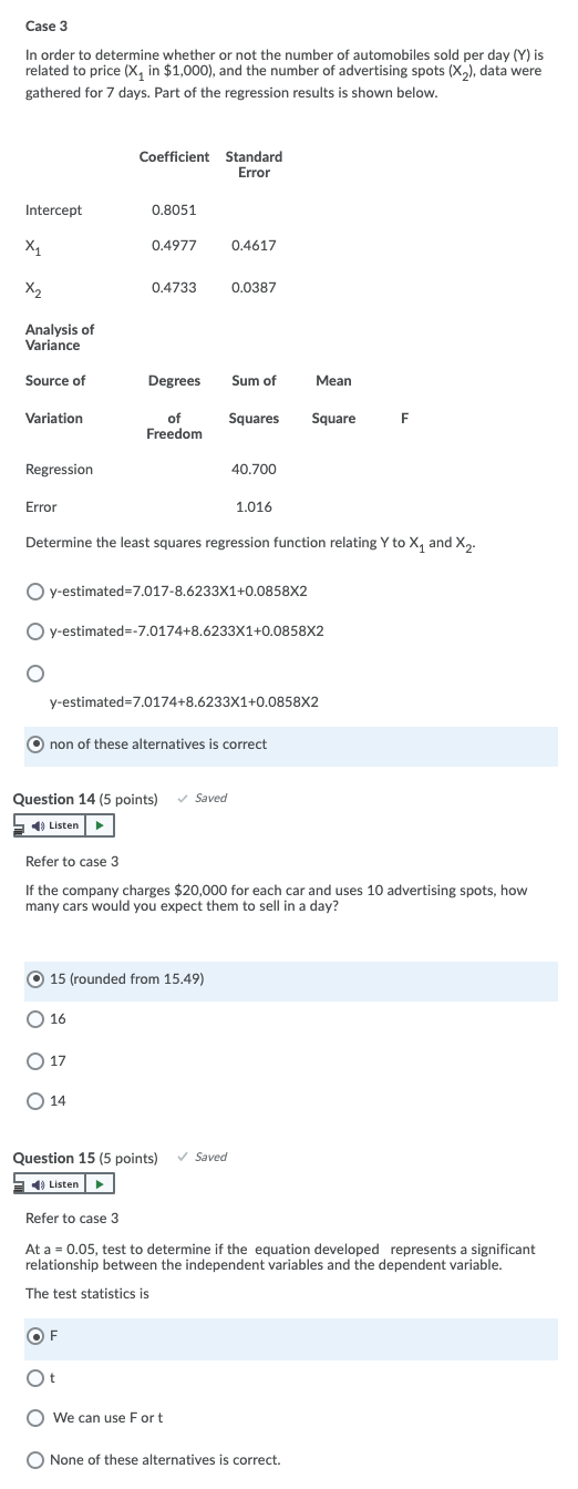 Solved Case 3 In order to determine whether or not the | Chegg.com