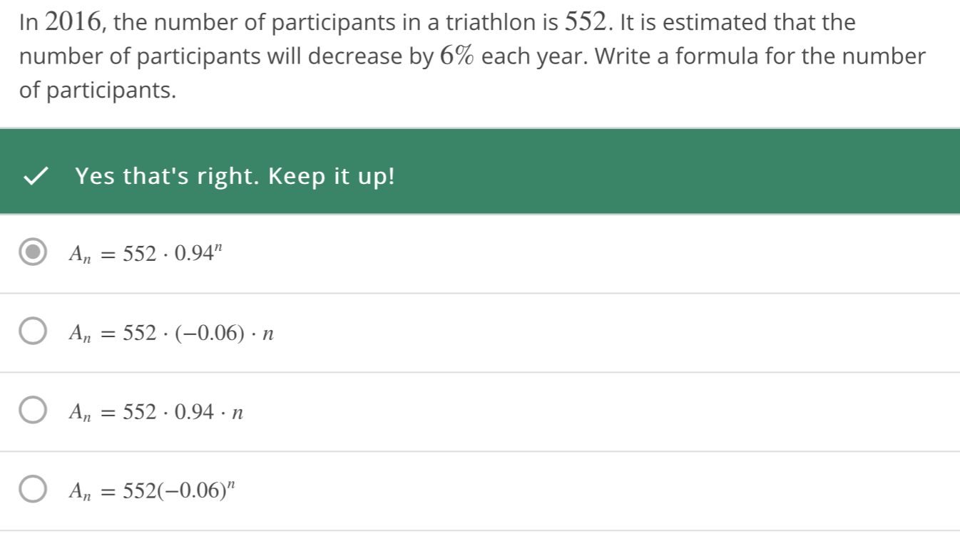 Solved In 2016, the number of participants in a triathlon is | Chegg.com
