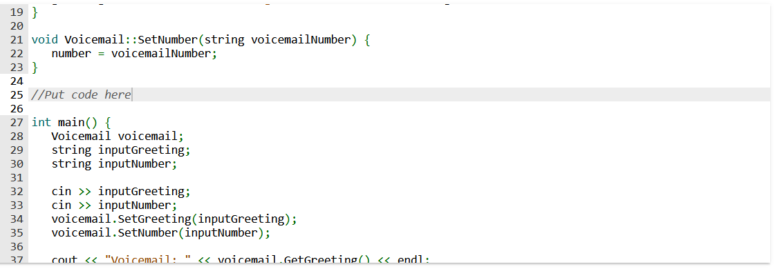 Solved Define the Voicemail class's GetGreeting() accessor | Chegg.com
