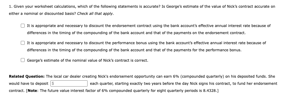 16. Application of Time Value of Money Skills Nick | Chegg.com