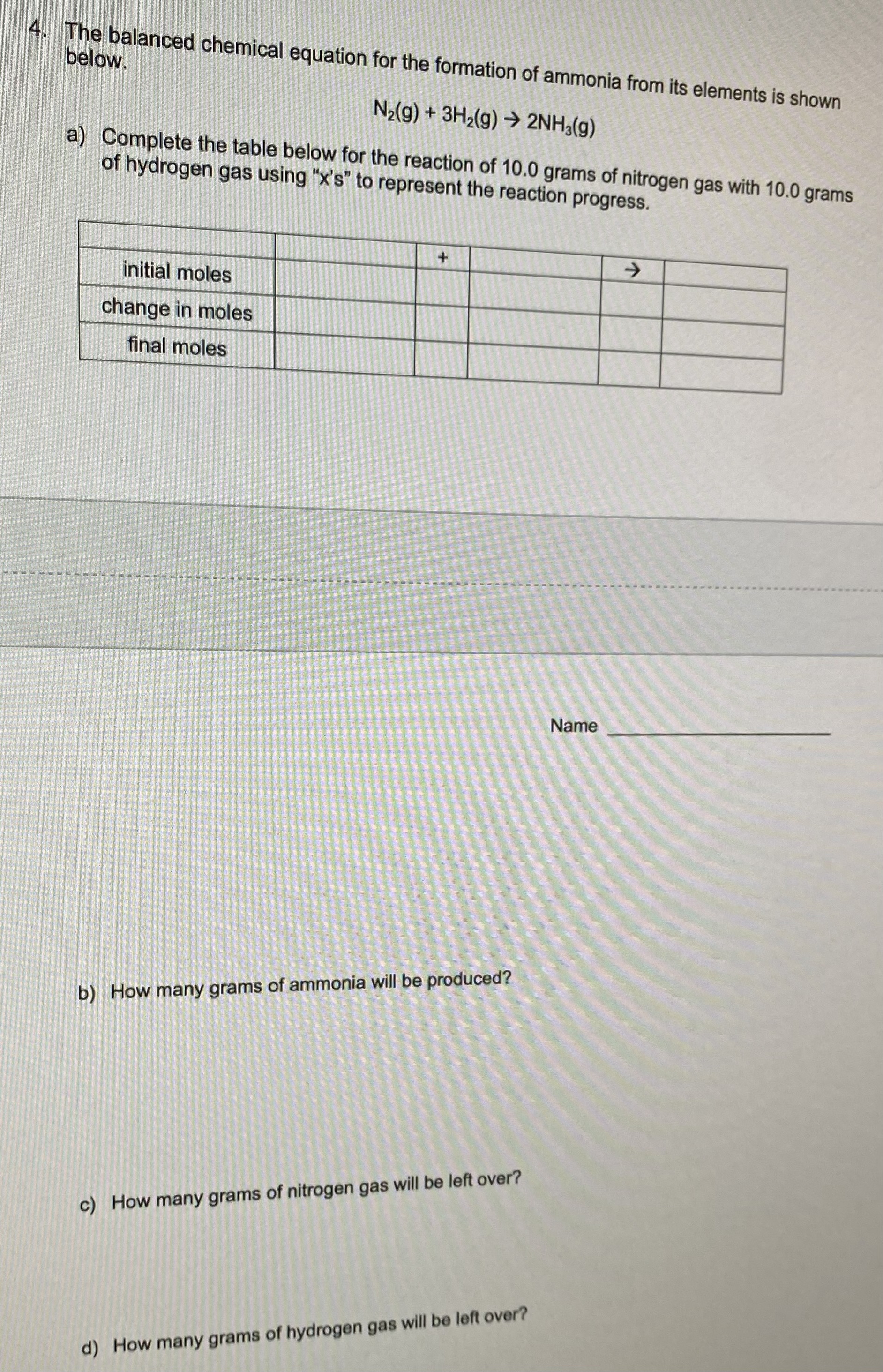 Solved 4. The balanced chemical equation for the formation | Chegg.com