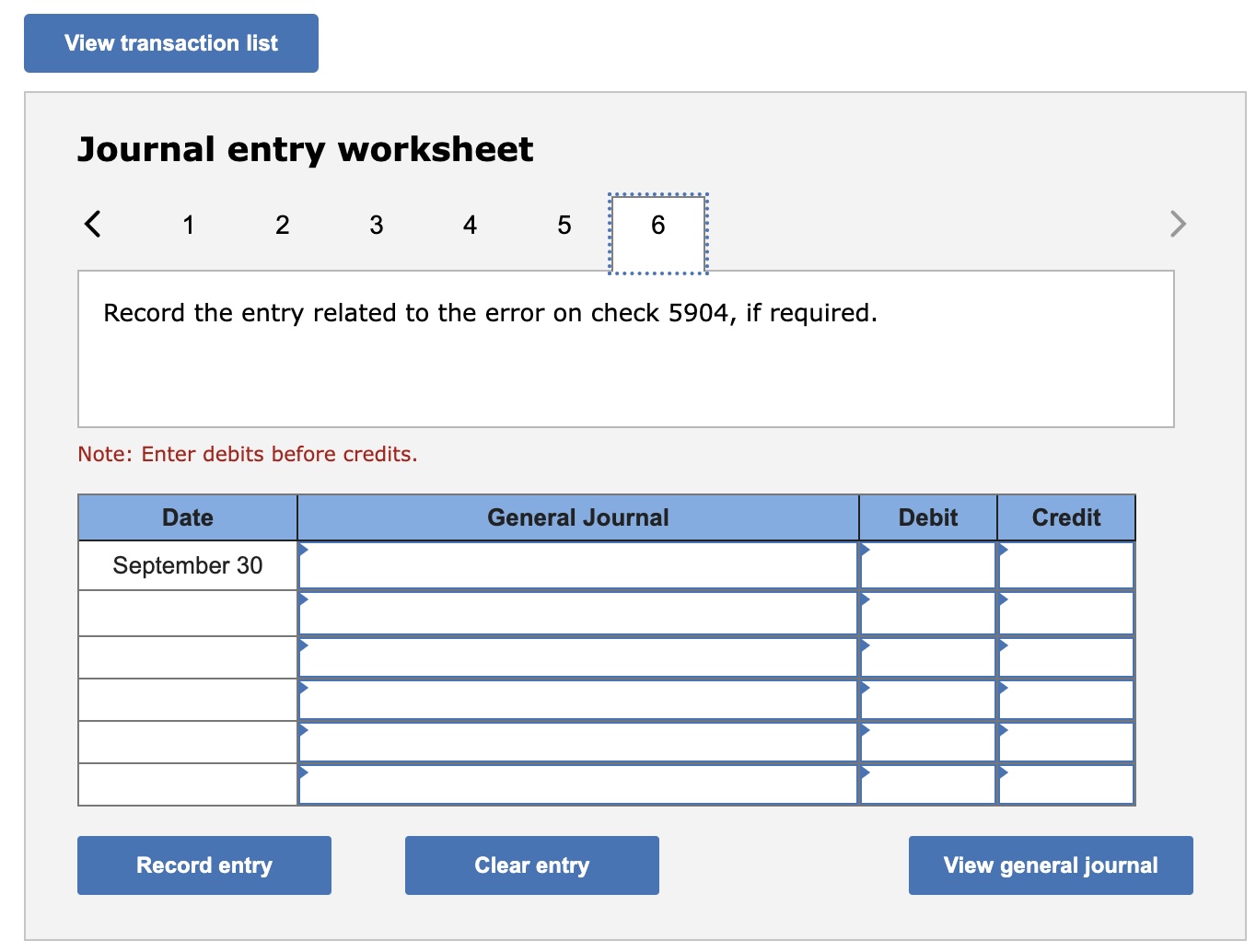 Solved Journal entry worksheet 1 6 Record the entry related | Chegg.com