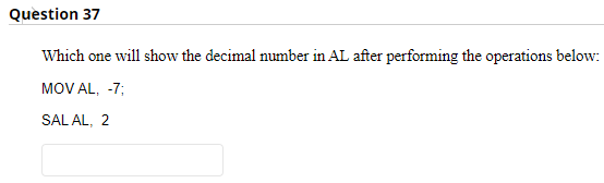 Solved Which one will show the decimal number in AL after | Chegg.com