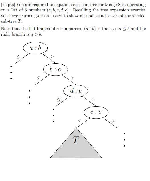 Solved You are required to expand a decision tree for Merge | Chegg.com