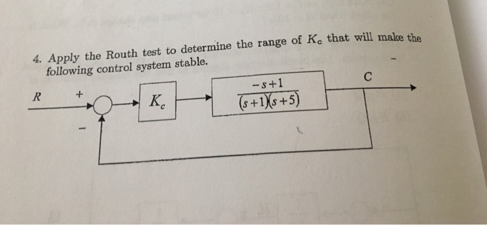 Solved 4. Apply the Routh test to determine the range of Ko | Chegg.com