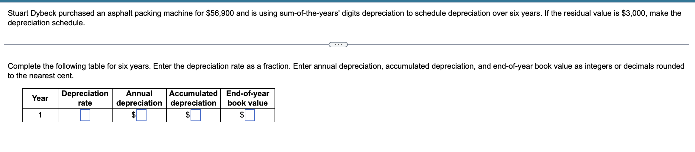 Solved depreciation schedule. | Chegg.com