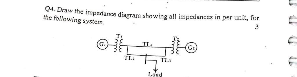 Q4. Draw the impedance diagram showing all impedances | Chegg.com