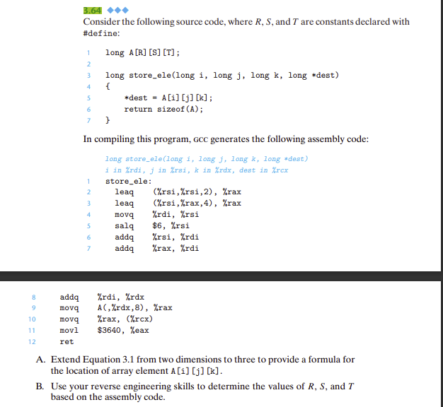 Solved 3.64 Consider the following source code, where R, S, | Chegg.com