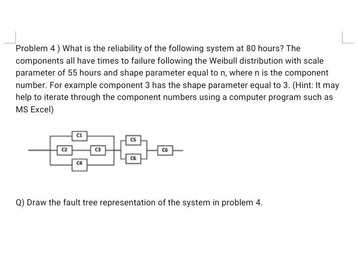Solved Problem 4) What is the reliability of the following | Chegg.com