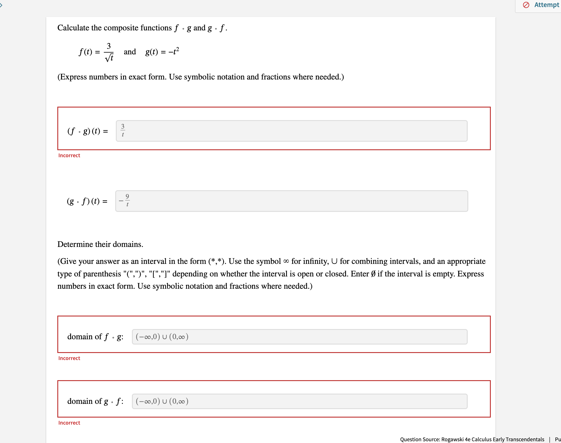 Solved Calculate the composite functions f@g ﻿and | Chegg.com