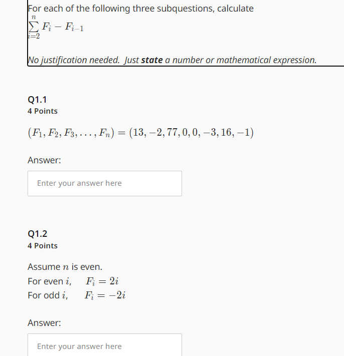 Solved For each of the following three subquestions, | Chegg.com