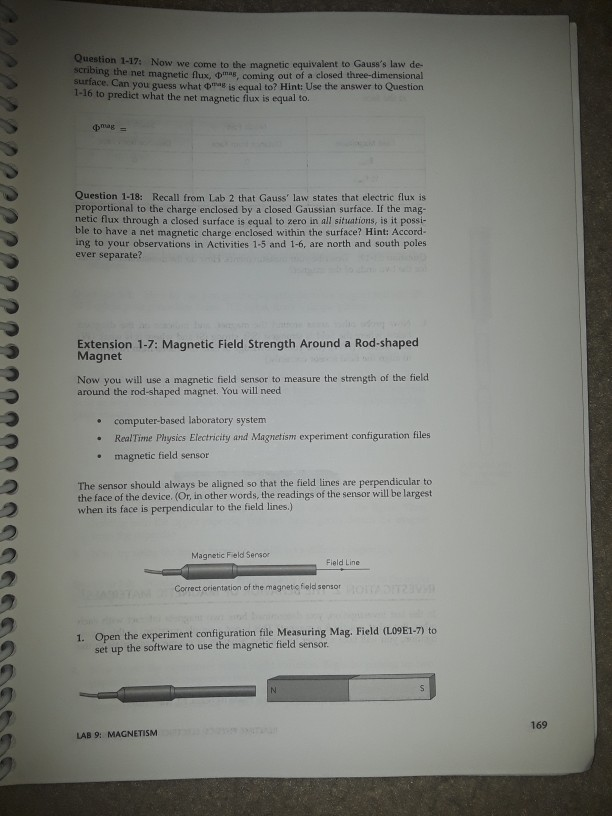 Solved: Date PRE-LAB PREPARATION SHEET FOR LAB 9-MAGNETISM... | Chegg.com