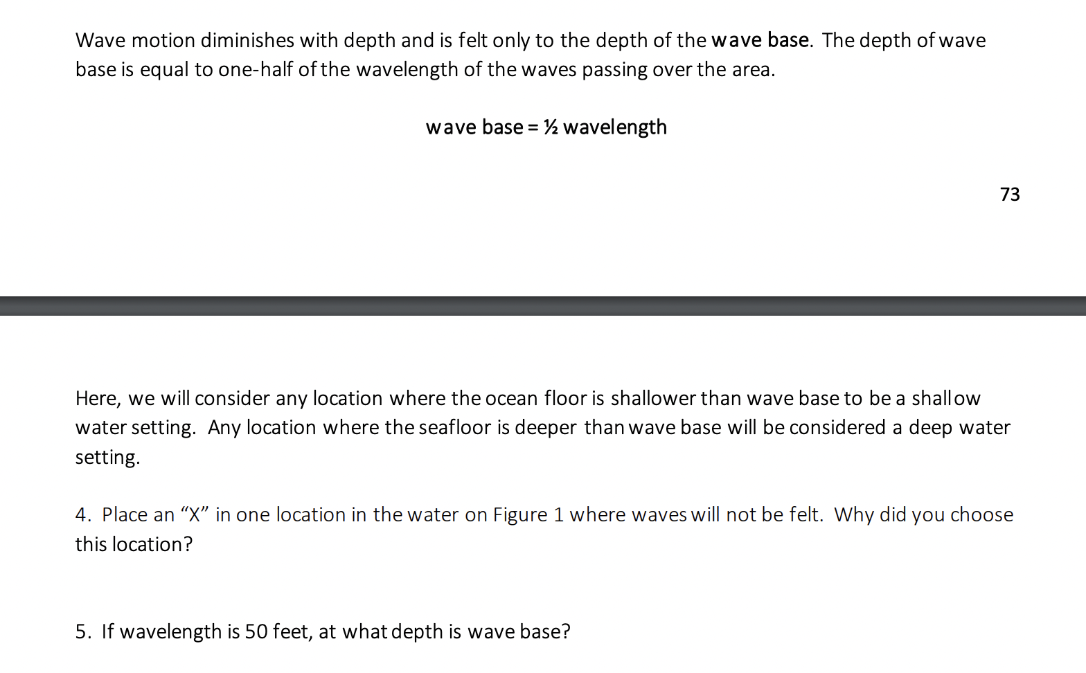 Solved direction of wave motion A B с D E land ocean surface | Chegg.com