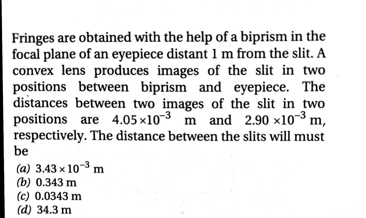 Solved Fringes are obtained with the help of a biprism in | Chegg.com