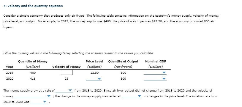 Solved 1. The level of prices and the value of money Suppose | Chegg.com