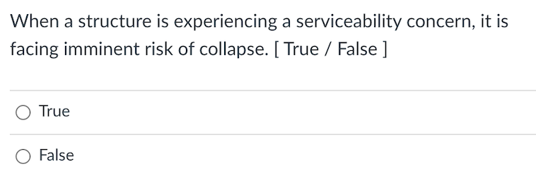 Solved When a structure is experiencing a serviceability | Chegg.com
