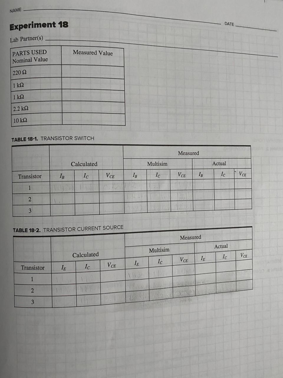 Solved Experiment 18 LED Driver and Phototransistor Circuits | Chegg.com