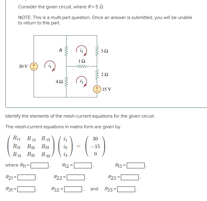 Solved Consider the given circuit, where R=5Ω. NOTE: This is | Chegg.com