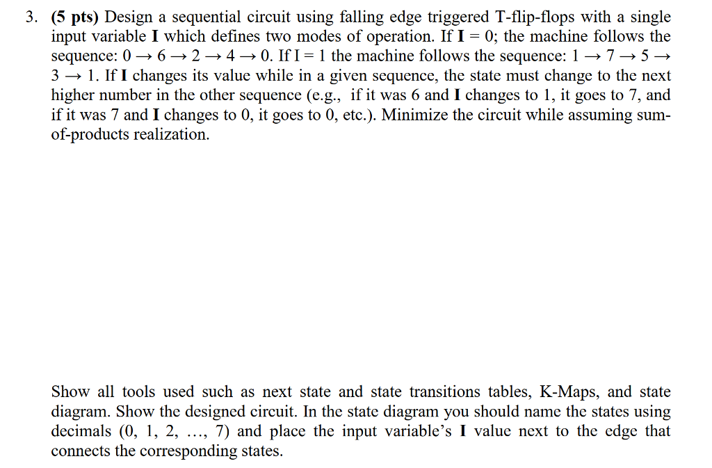 Solved 3. (5 pts) Design a sequential circuit using falling | Chegg.com