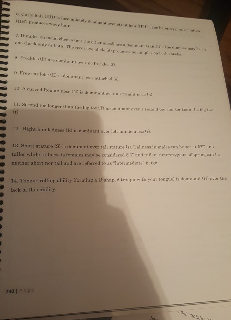5. Trait: Laboratory Exercise #17.1: Human Genetics | Chegg.com