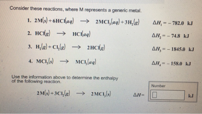 Solved Consider these reactions, where M represents a | Chegg.com