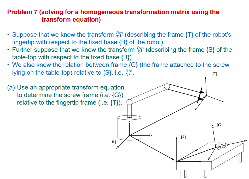 Solved Problem 7 (solving for a homogeneous transformation | Chegg.com