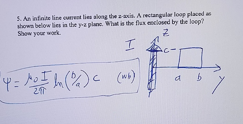 Solved 5. An infinite line current lies along the z-axis. A | Chegg.com