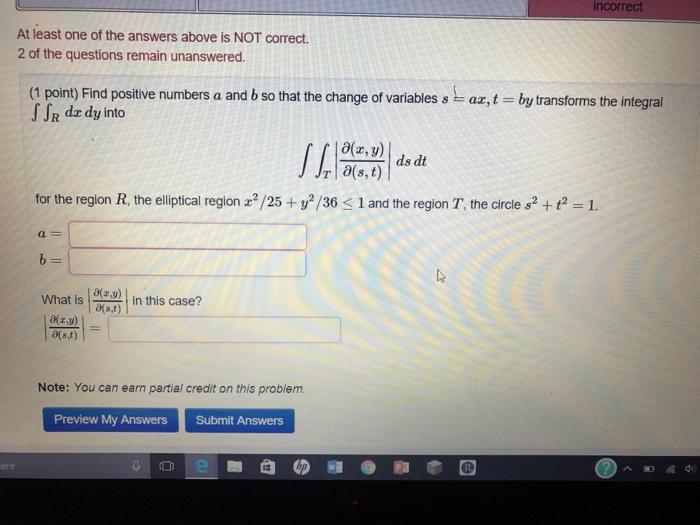 Solved Find positive numbers a and b so that the change of | Chegg.com