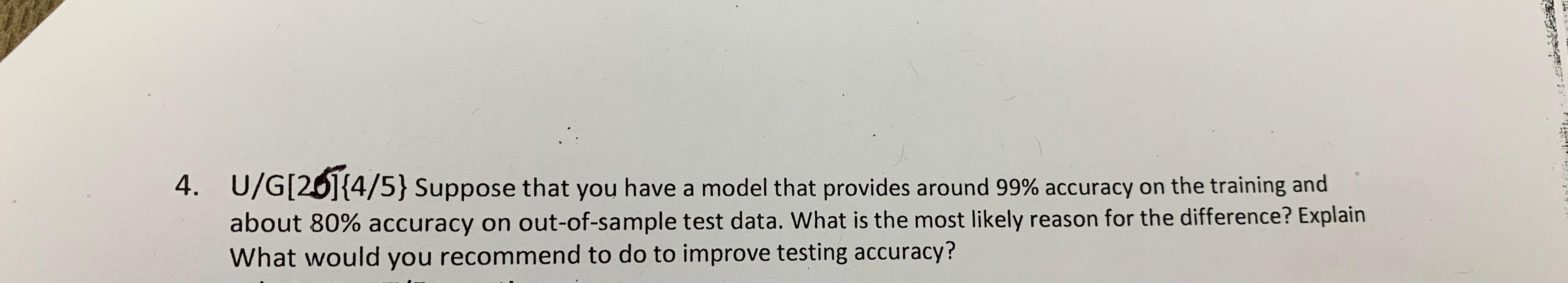 Solved 2 4. U/G[201{4/5} Suppose that you have a model that | Chegg.com
