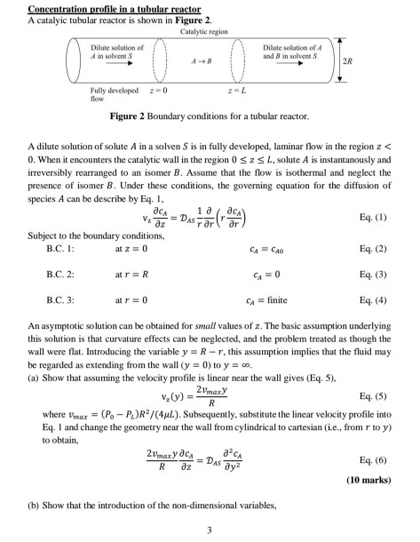 Solved Concentration profile in a tubular reactor A catalyic | Chegg.com