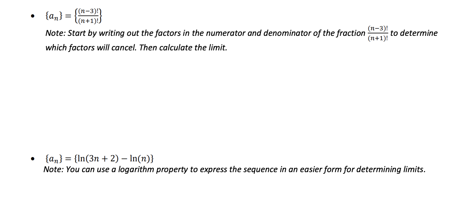 Solved ((n-3)! {an} = (n+1)! (n-3)! Note: Start by writing | Chegg.com