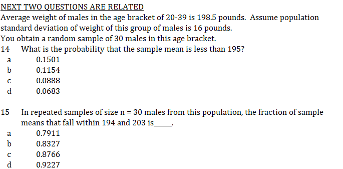 Solved NEXT TWO QUESTIONS ARE RELATED Average weight of | Chegg.com