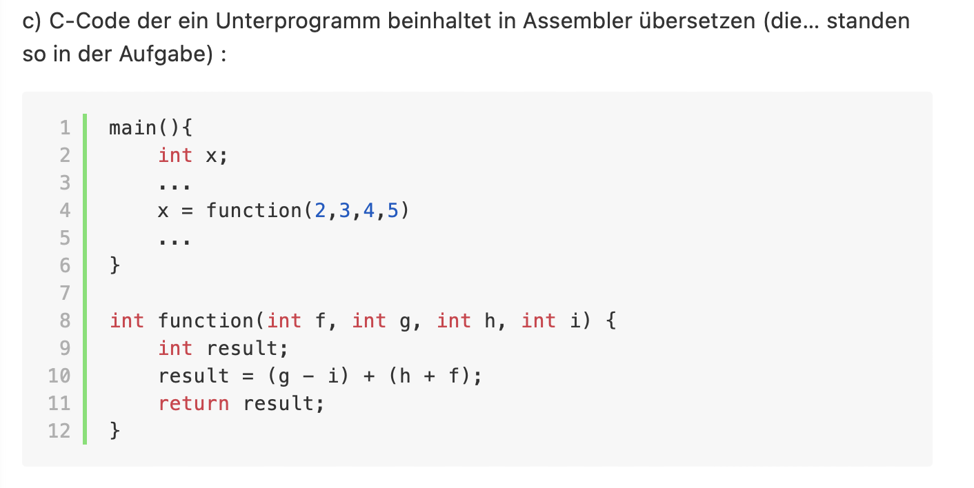 Translate C Code That Contains A Subprogram Into
