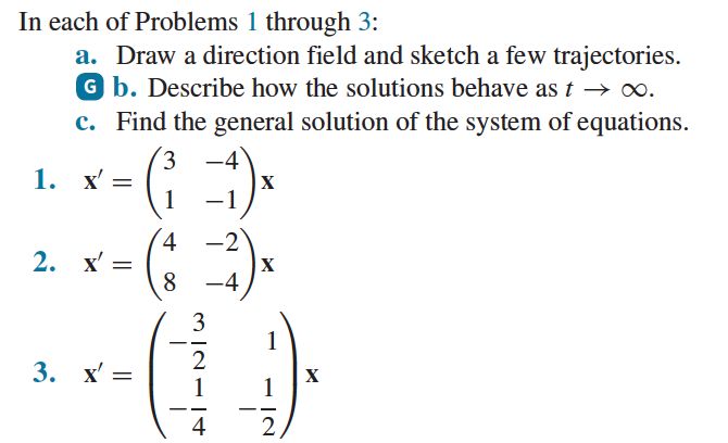 Solved In each of Problems 1 through 3: a. Draw a direction | Chegg.com