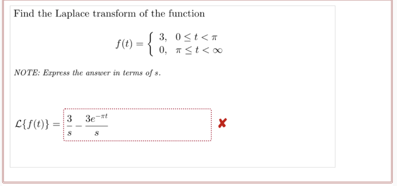 Solved Find the Laplace transform of the function | Chegg.com