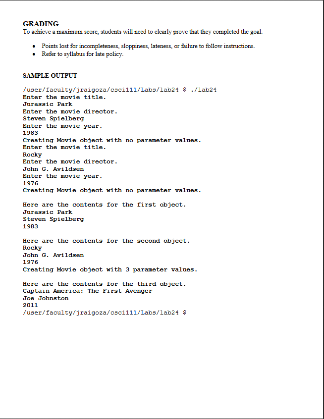 Solved Lab 24 More On Classes Csci 111 Programming And