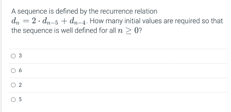 Solved A sequence is defined by the recurrence relation | Chegg.com