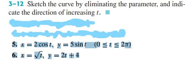 Solved 3-12 Sketch the curve by eliminating the parameter, | Chegg.com