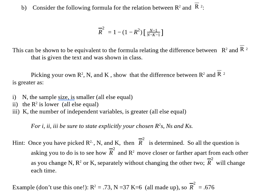 Solved b) Consider the following formula for the relation | Chegg.com